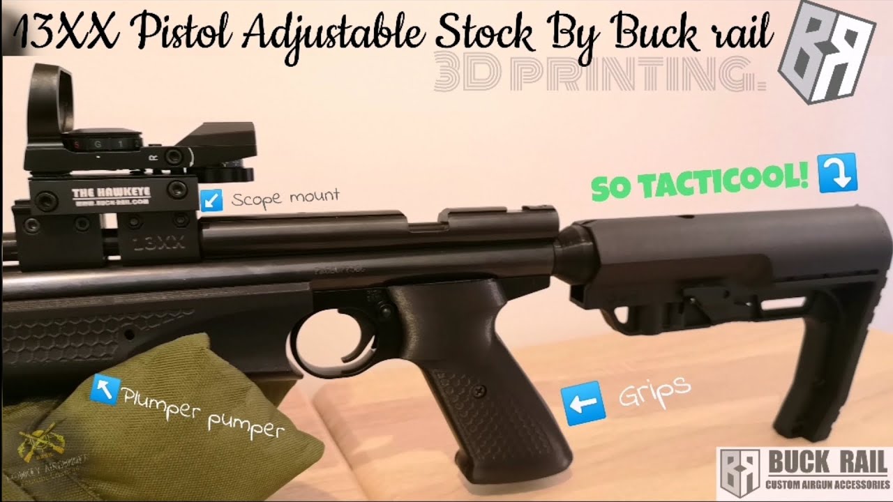 Adjustable Stock for Crosman 13XX "Pistol" by Buck Rail Custom Airguns ...
