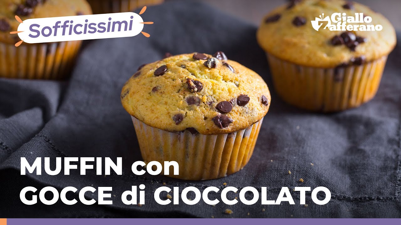 MUFFIN con GOCCE di CIOCCOLATO - SOFFICI e GOLOSI, impossibile ...