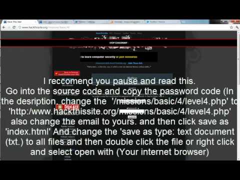 Hackthissite.org - Basic 1-4 - Tutorial - YouTube