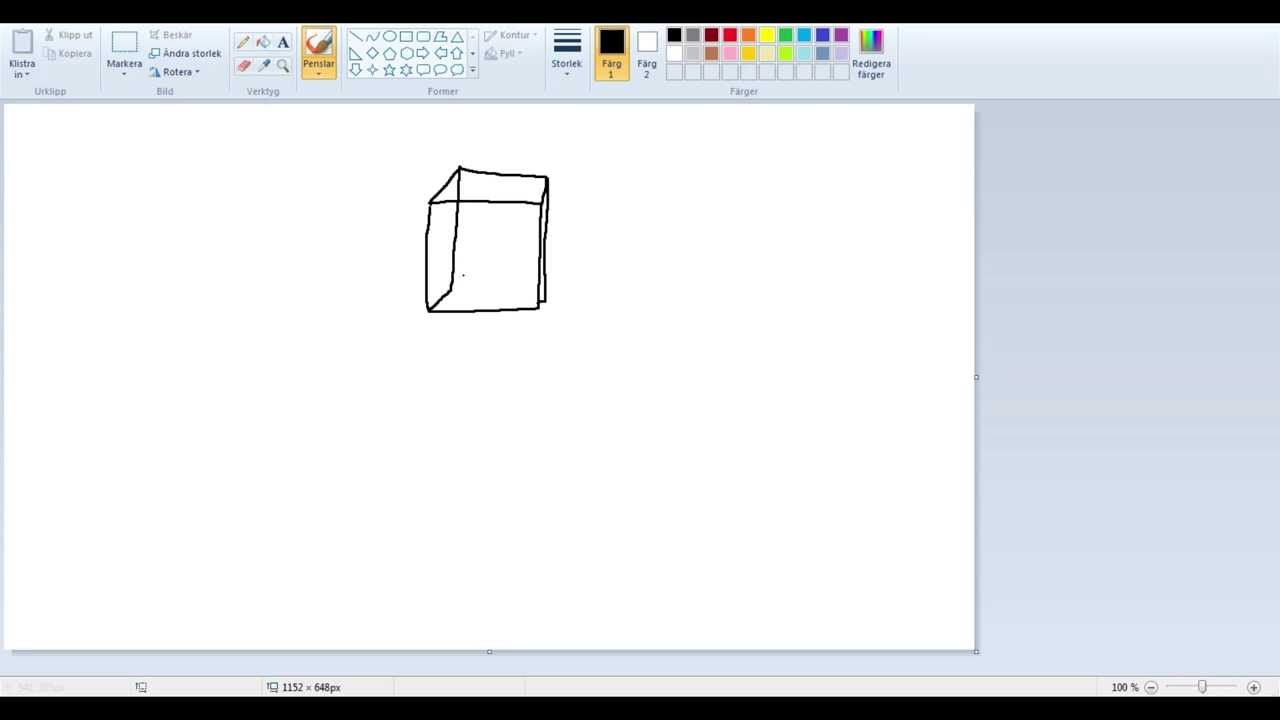 How to draw a perfect cube in Paint - YouTube