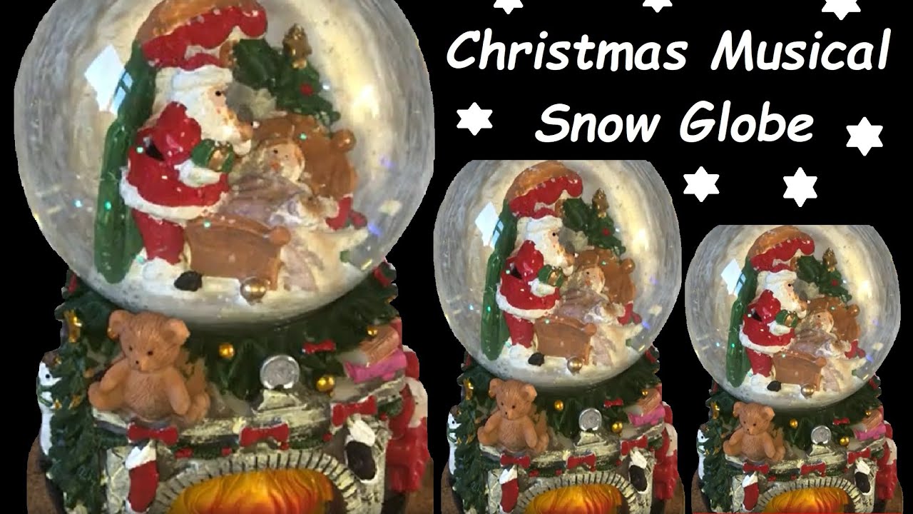 Musical Wind Up Snow Globe Christmas Decoration - Plays Jingle Bells ...