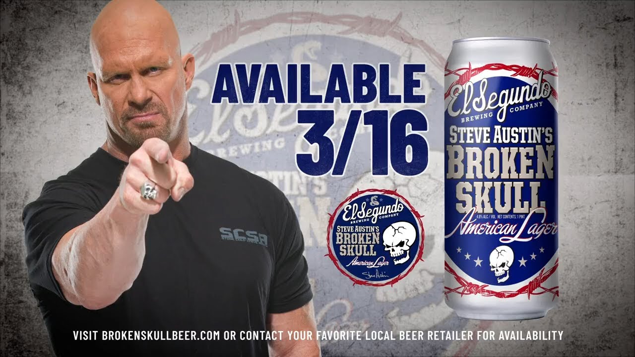 Stone Cold Steve Austin 3.16 Day Broke Skull Beer Nation Wide - YouTube