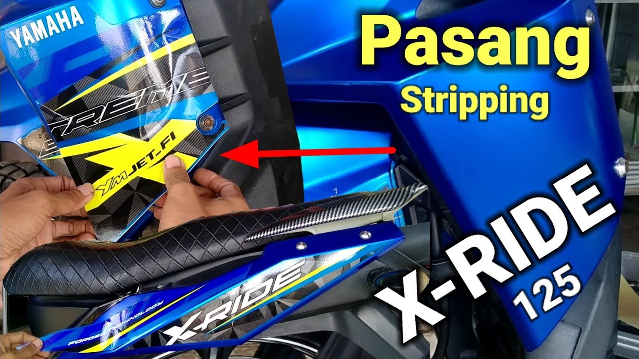 Tutorial ampuh !! pasang striping motor X-RIDE mudah rapih dan benar ...