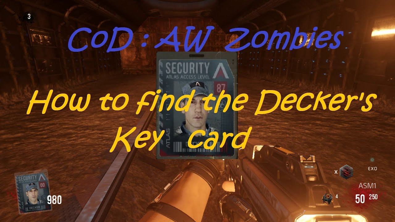 AW ZOMBIES- DECKER'S KEY CARD (high probability to find it) - YouTube
