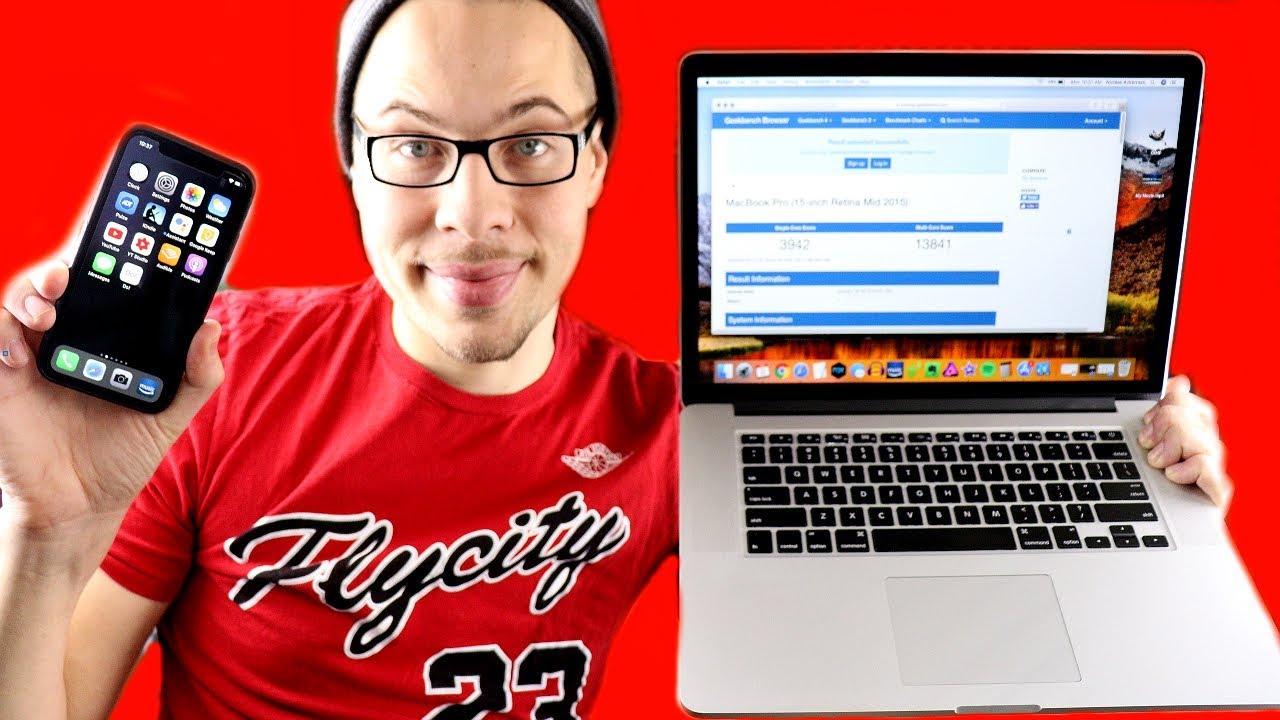 iPHONE X VS MACBOOK PRO SPEED TEST! - YouTube