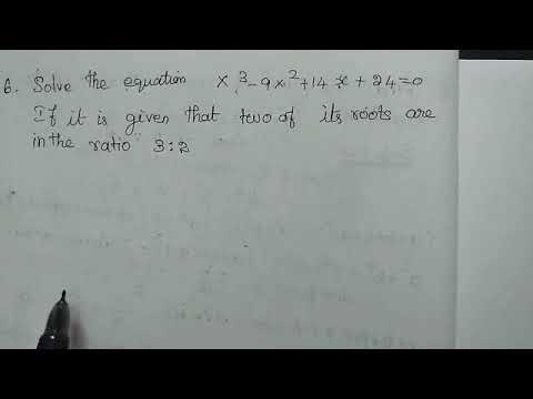 ##XII MATHS EXERCISE 3.1SUM NO6 SOLVE THE EQUATION X³- 9X²+14X+24=0 two ...
