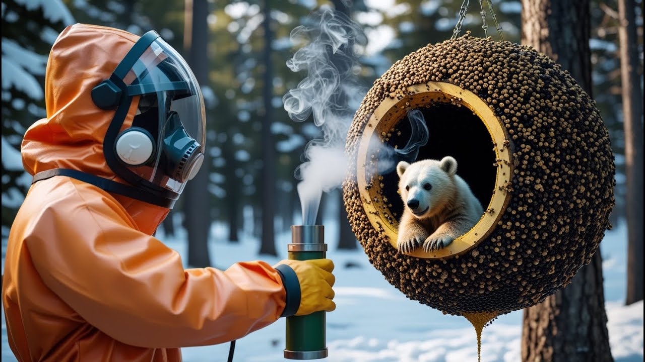 Brave Rescue! SAR Team Saves Bear Cub from Giant Beehive! 🐻🚁 - YouTube