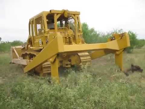 Caterpillar D7G Root plowing - YouTube