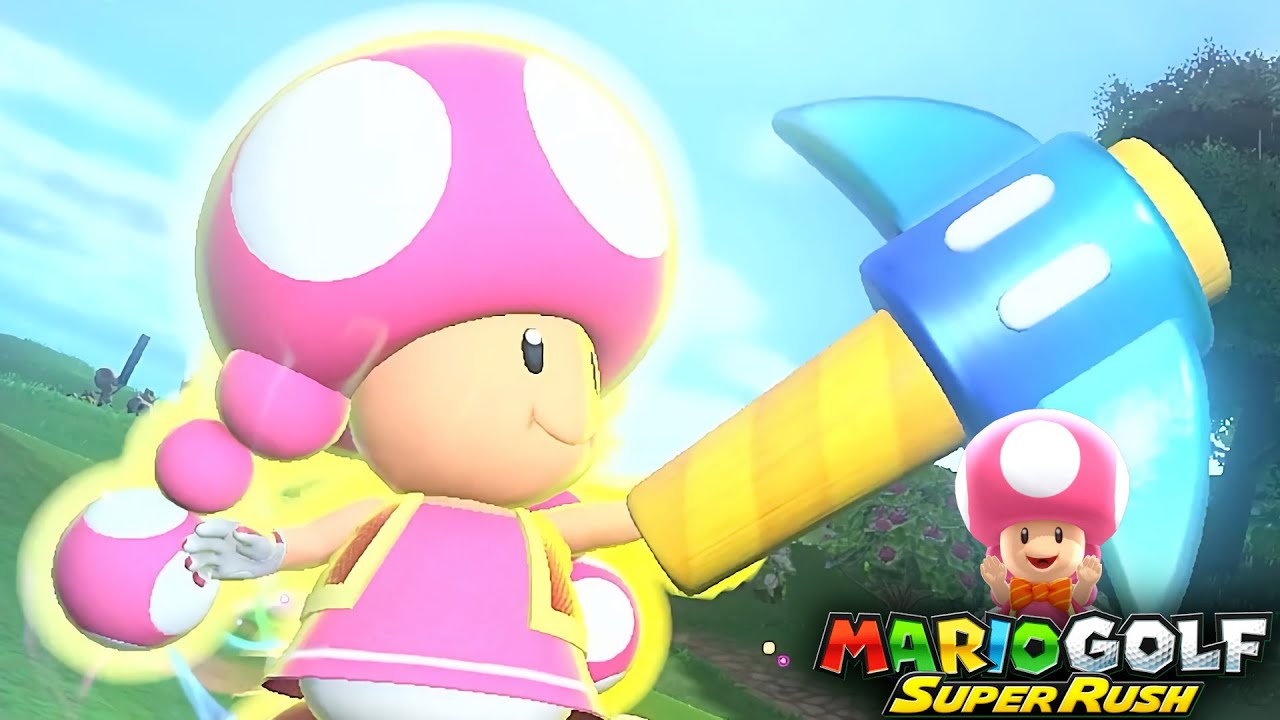 Mario Golf Super Rush Toadette vs Wiggler in Bonny Greens - YouTube