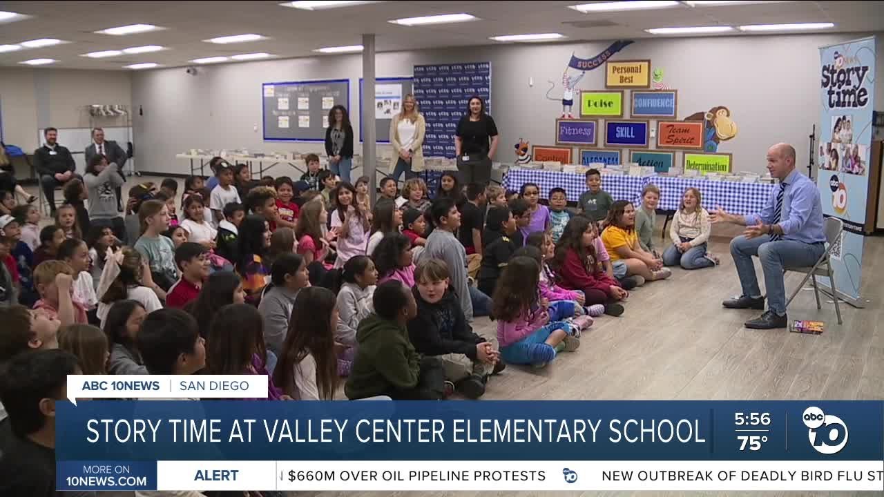 ABC 10News Storytime visits Valley Center Elementary School - YouTube