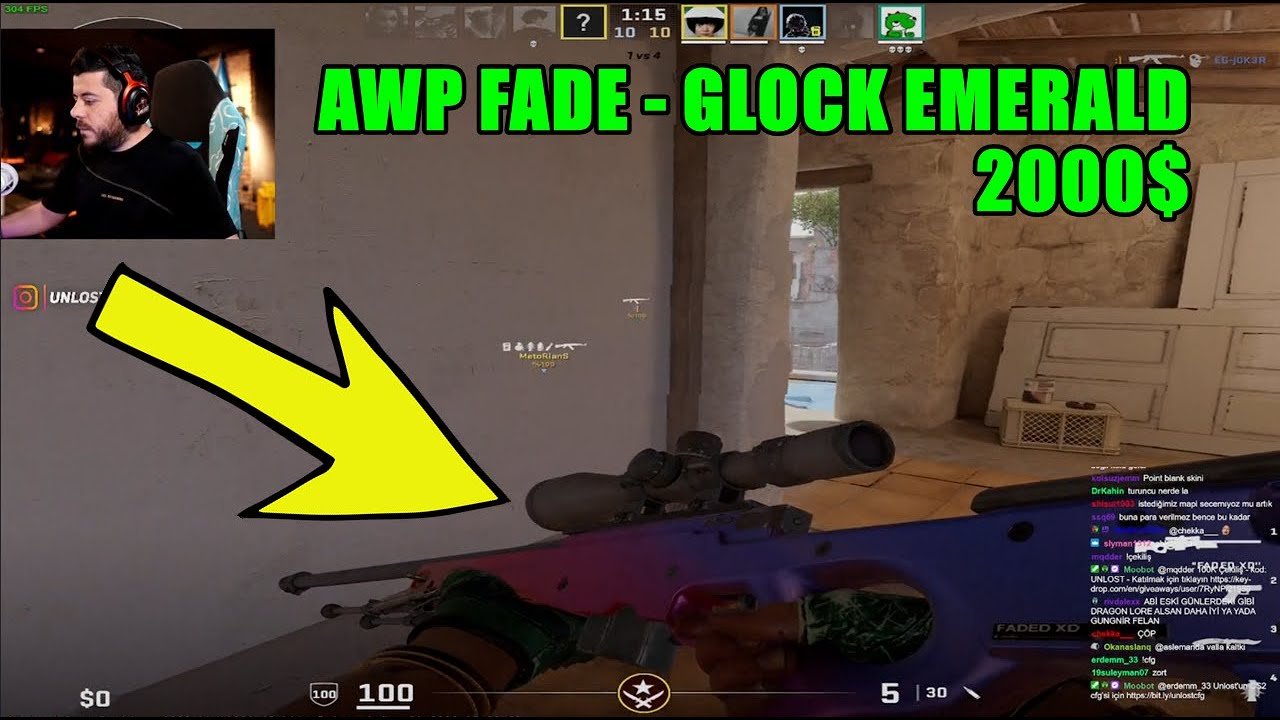 UNLOST YENİ CSGO ENVANTERİYLE CS2 İLK MAÇ (AWP FADE GLOCK EMERALD ...