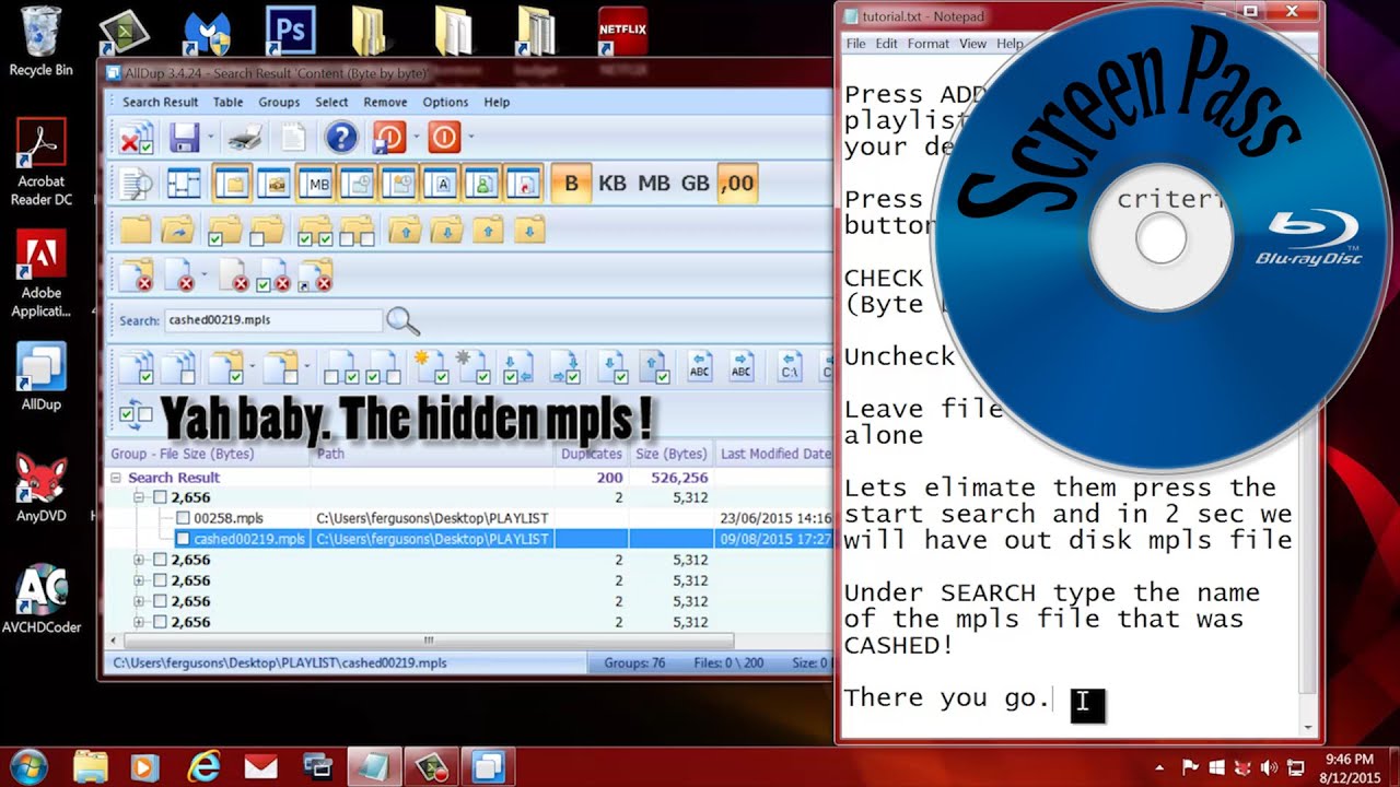 Screen pass protection revealing the disk mpls file using the cashe ...