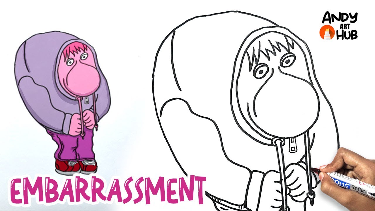 How to draw Embarrassment | Inside out 2 movie | Easy step by step ...