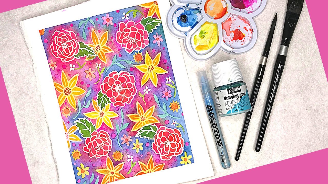Easy Watercolor Flowers for Beginners - Spring Flower Pattern - YouTube