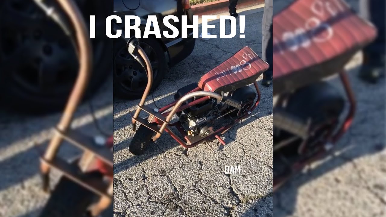 I crashed my mini bike!!!! - YouTube