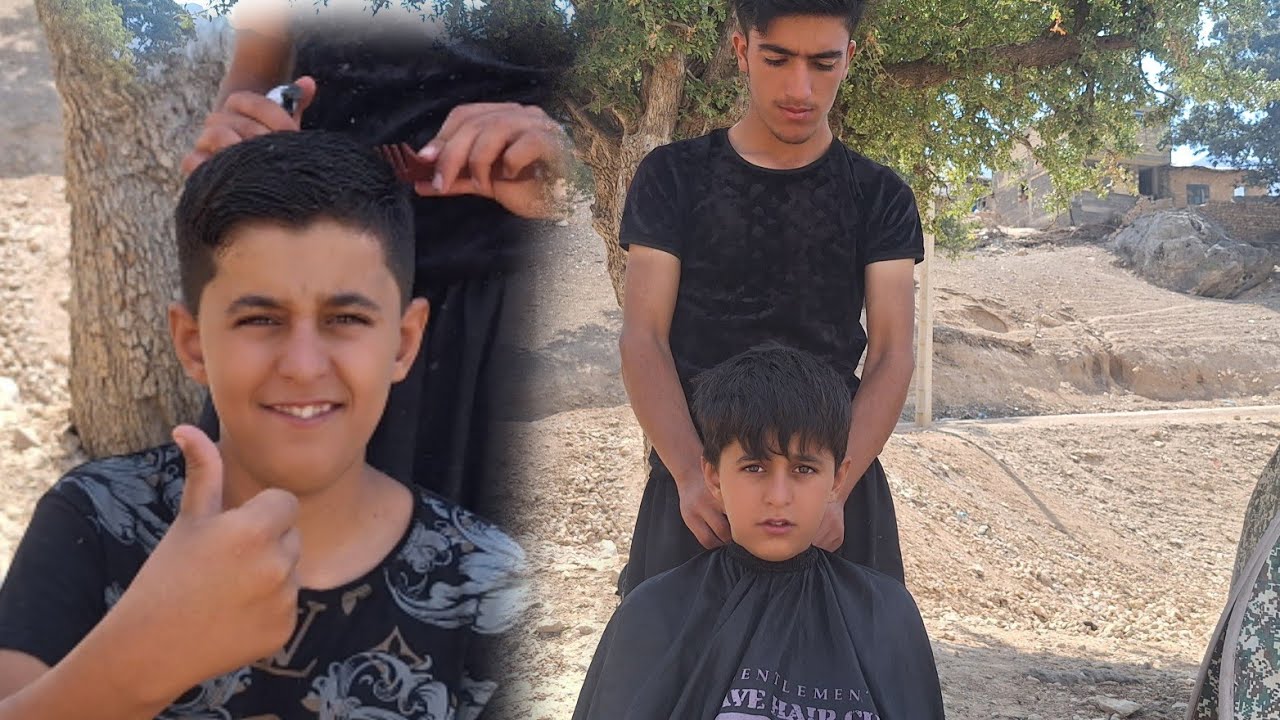 Modifying the hairstyle of a country boy in a classic style - YouTube