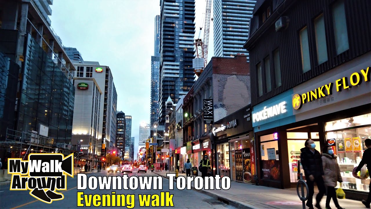 Beautiful Toronto walk downtown in the early evening checking out ...