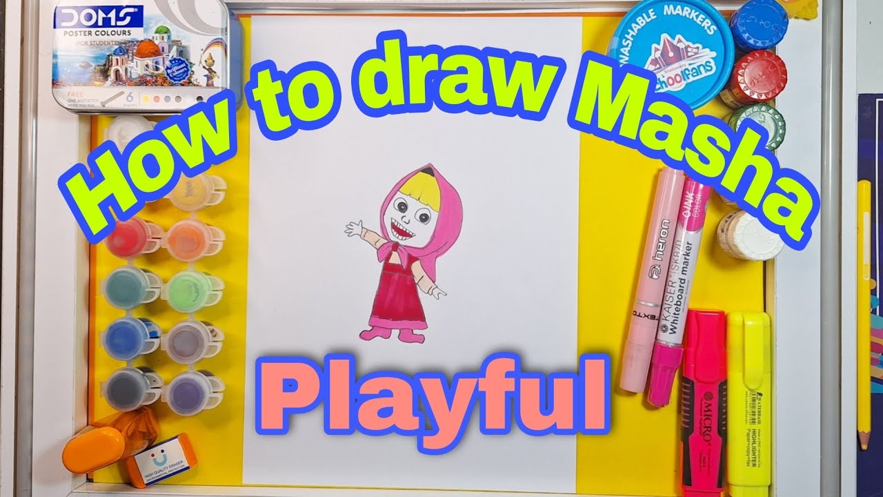Draw and Color Masha from Masha and the Bear 👧🏼🐻 Drawings for Kids ...