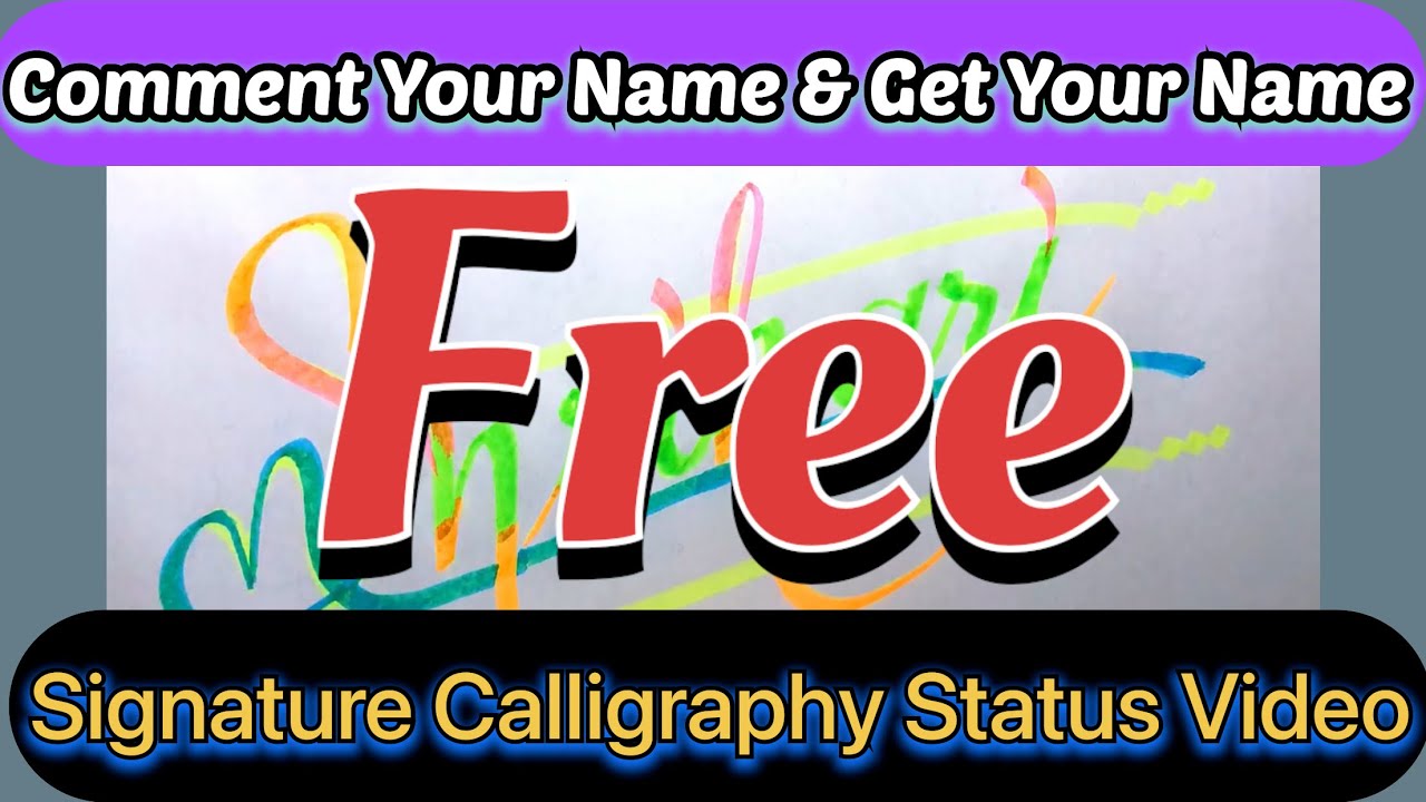Find Your Name | Comment And Get Your Name Calligraphy Video | How to ...