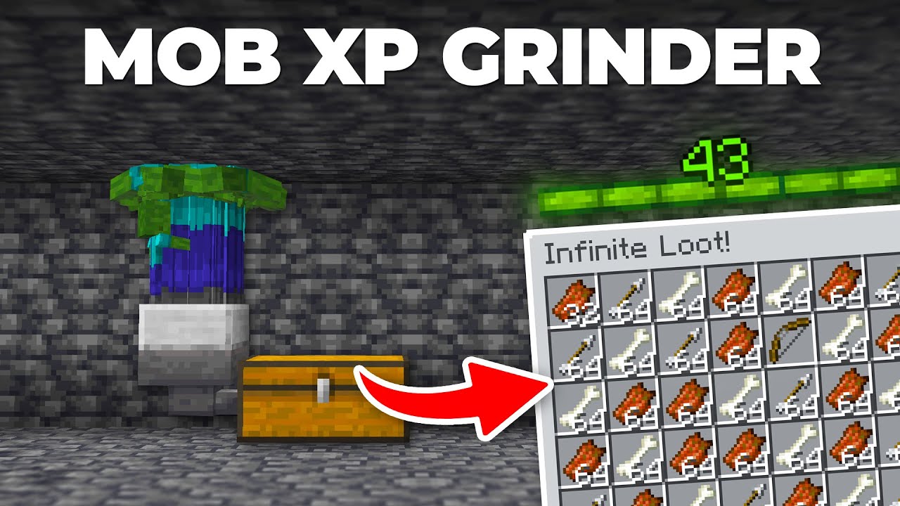 Simple Zombie And Skeleton Mob Spawner Xp Grinder Minecraft 121 Tutorial Youtube