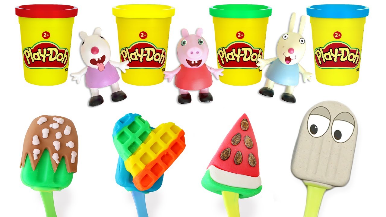 LIVE Play-Doh Popsicles DIY Stretchable Ice Cream Talking Toys Creative ...