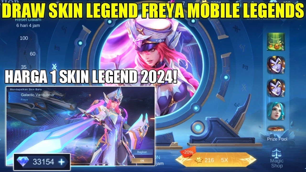 DRAW SKIN LEGEND FREYA MOBILE LEGENDS! HARGA 1 SKIN LEGEND MAGIC WHEEL ...