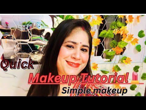 फटाफट 10 Mint.मे Makeup 💄 simple/easy makeup tutorial | Makeup for beginners and house wife 😘 ...