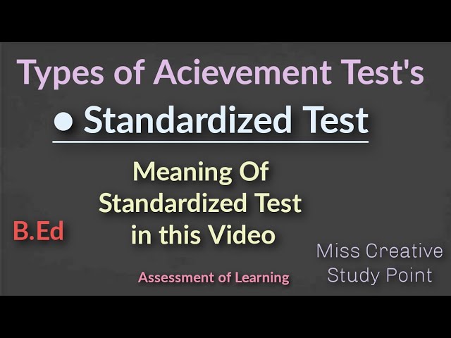 Standardized Test Definition 8720