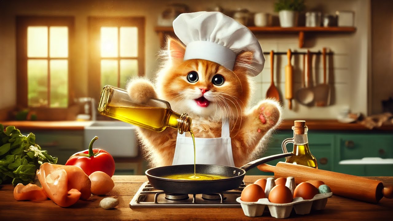 Even though I want spaghetti!🍝🙄Cat Kitchen & cooking - YouTube