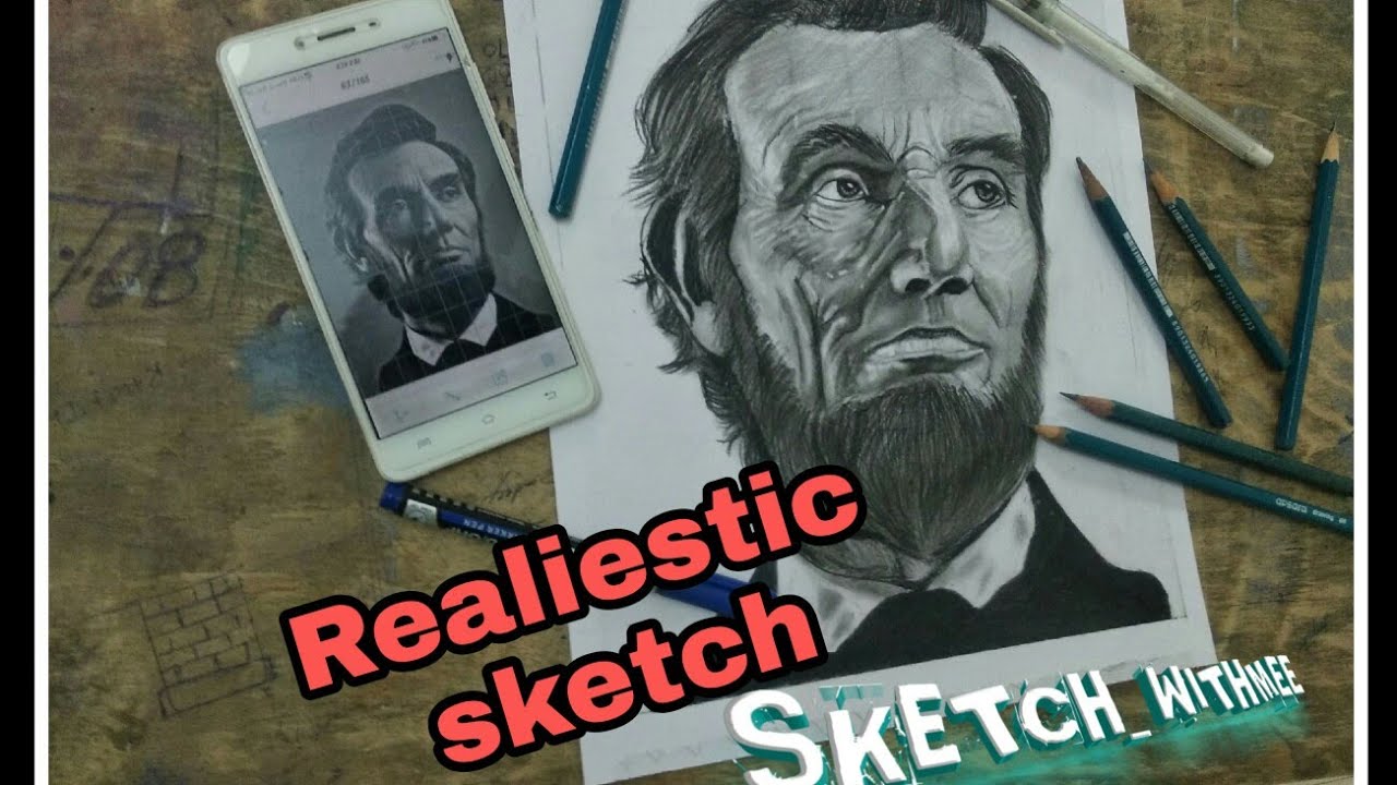 Realistic Drawing abraham lincoln 😘😘 // suthar sketch - YouTube