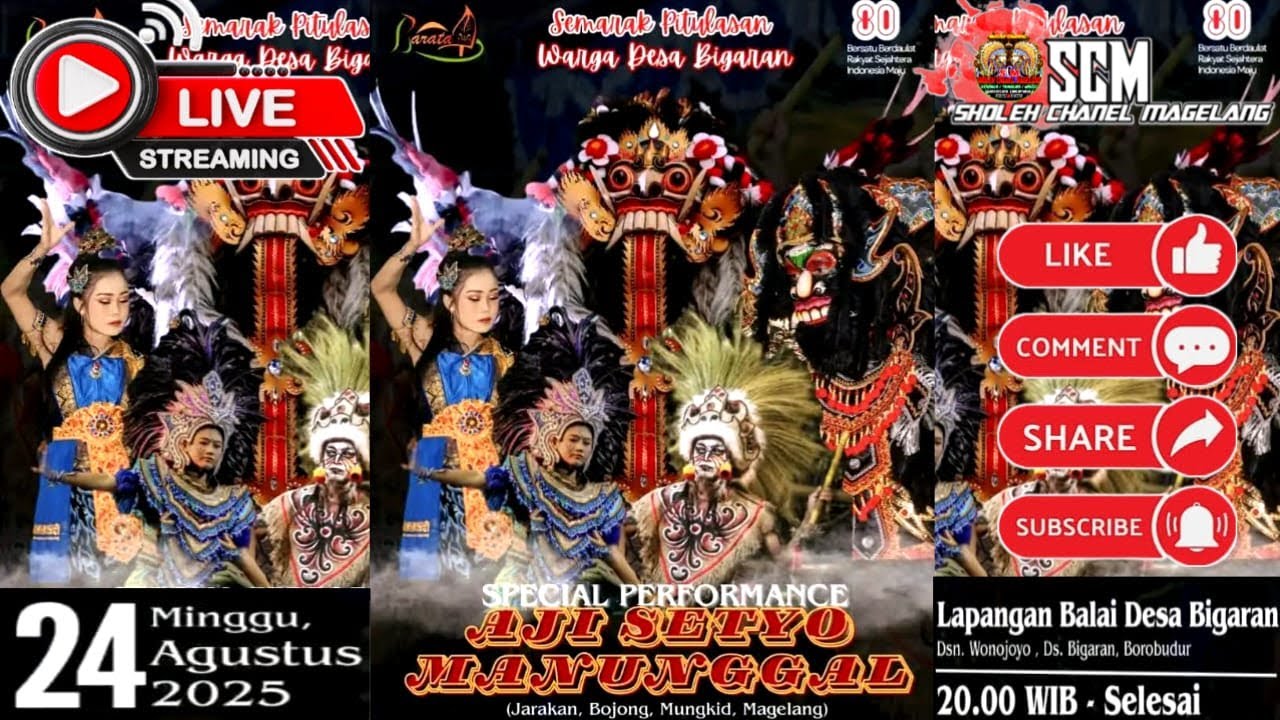 🔥LIVE STREAMING AJI SETYO MANUNGGAL LIVE LAPANGAN BALAIDESA BIGARAN BOROBUDUR - YouTube