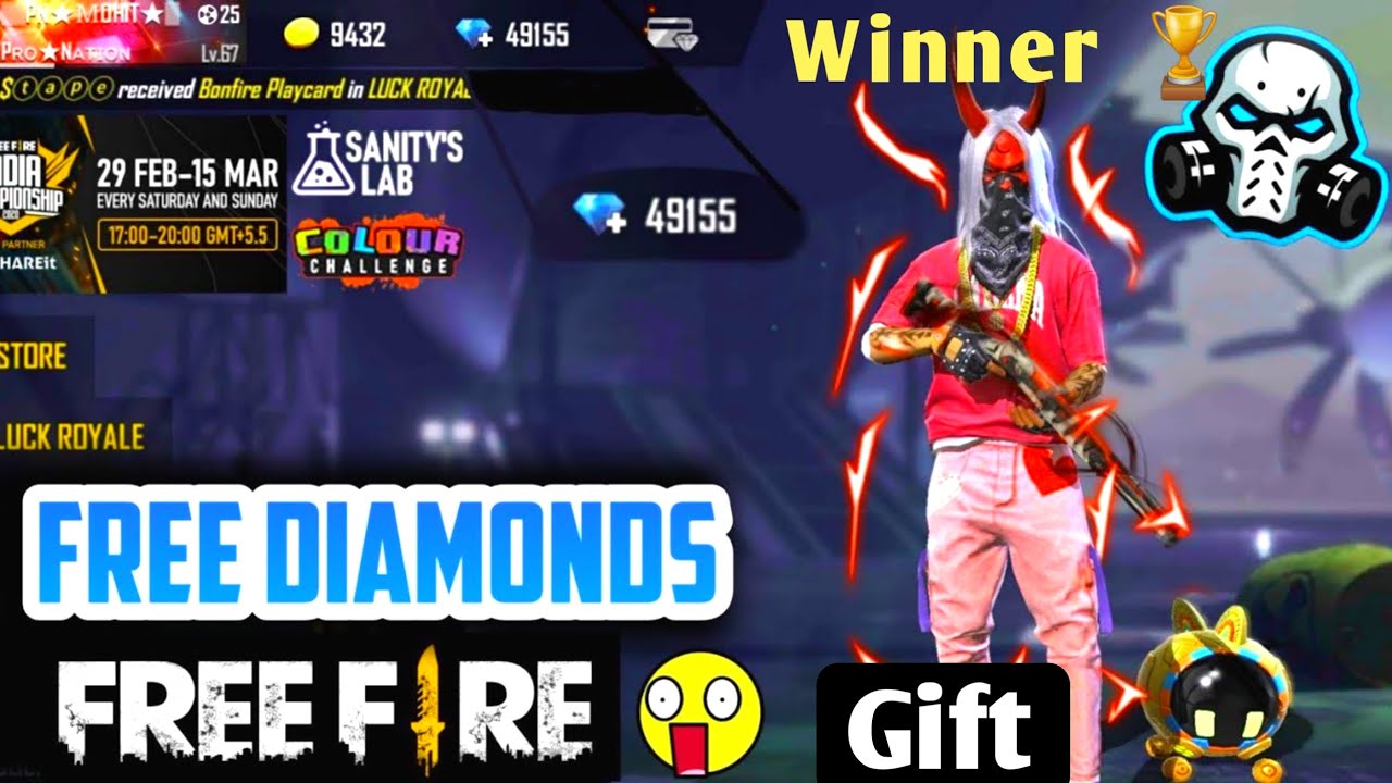 Free Diamonds in Free Fire. Free gift 🎁 winner 🏆 🥇 - YouTube
