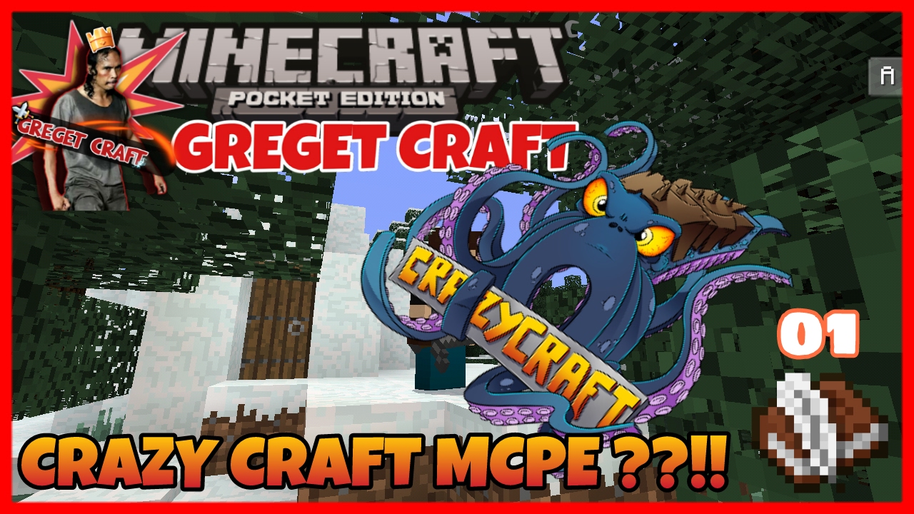 Crazy Craft MCPE ??!! #01 | Minecraft PE Modded Survival | Greget Craft ...