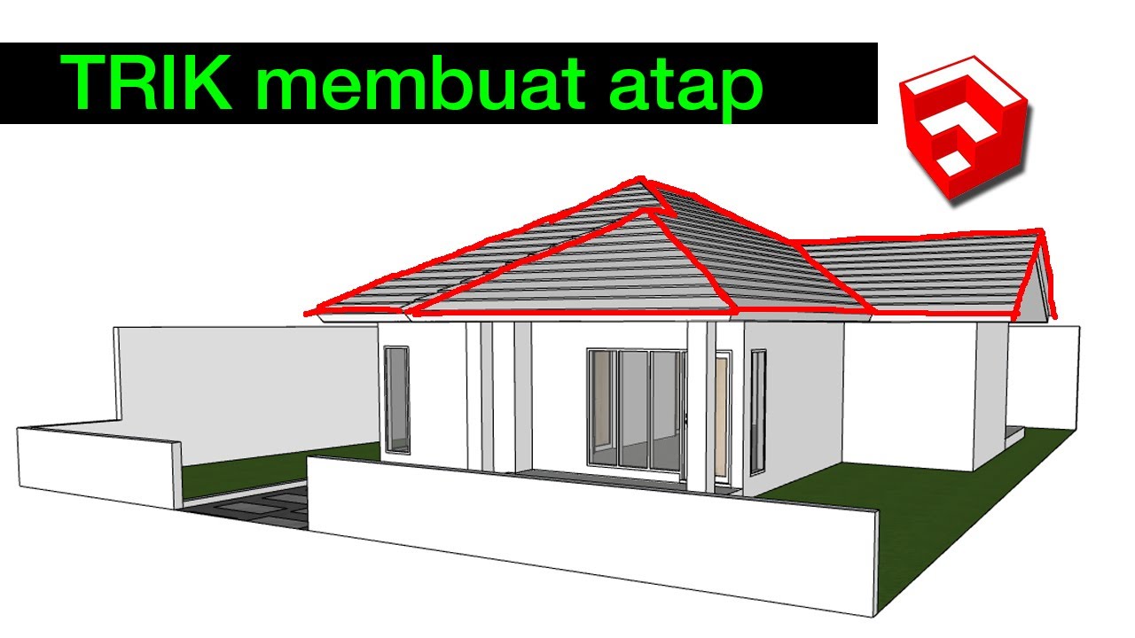 trik membuat atap sketchup - YouTube