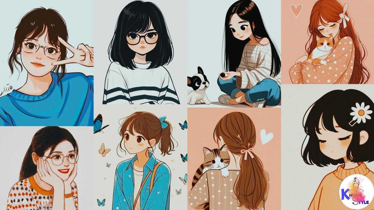 🌸cute cartoon girls dp for whatsapp 🍬cartoon girl dpz🌼@Preetjangra_7 🔥# ...