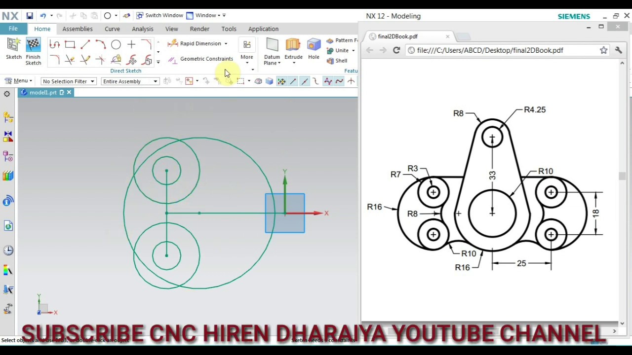 NX - 2D DRAWING PAGE NO.11 - YouTube