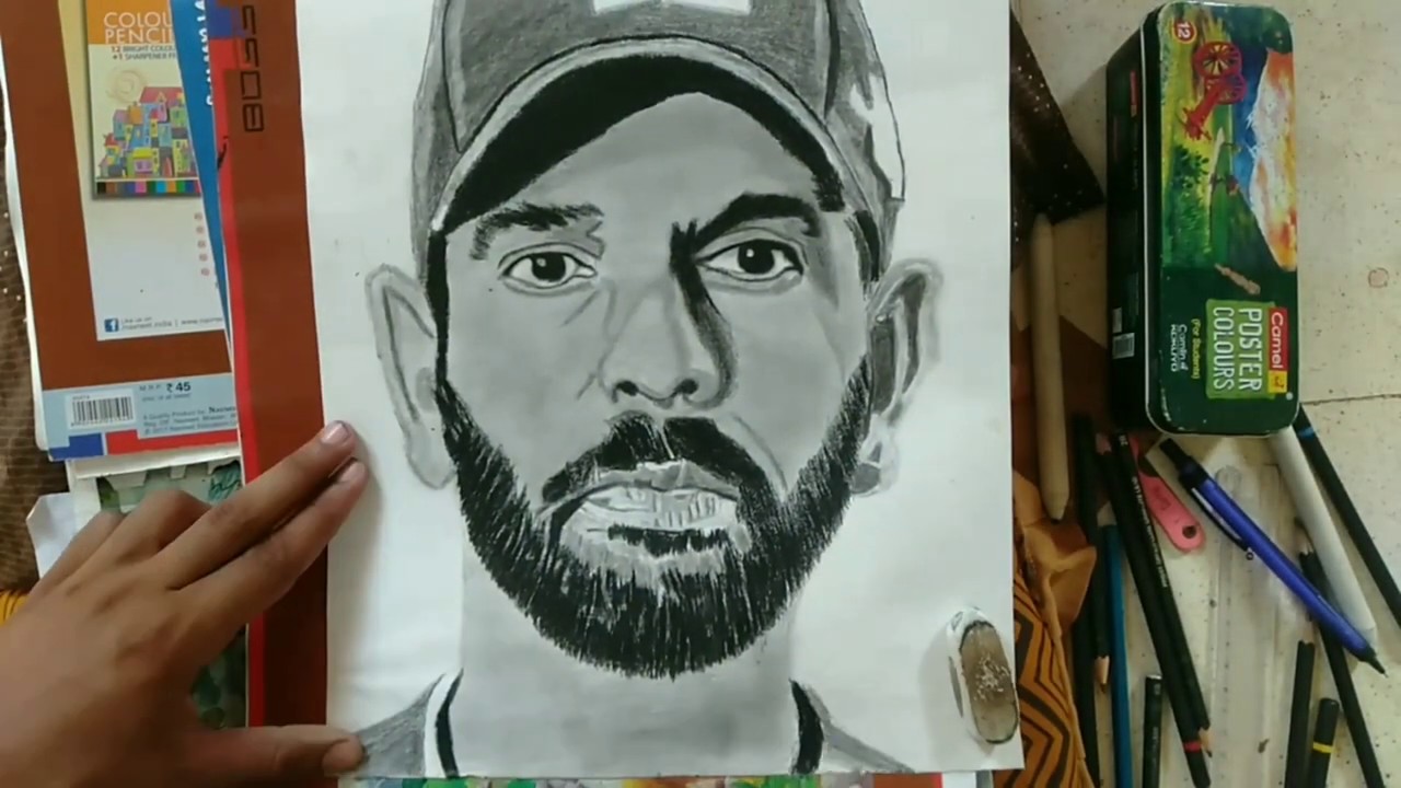 How to draw Yuvraj Singh sketch step by step for beginners - YouTube