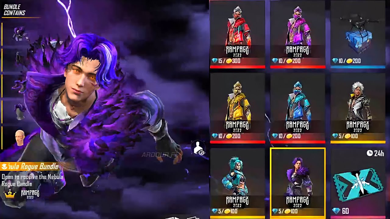 Rampage 4.O All Bundles Review | Rampage Legendary Bundle | Garena Free ...