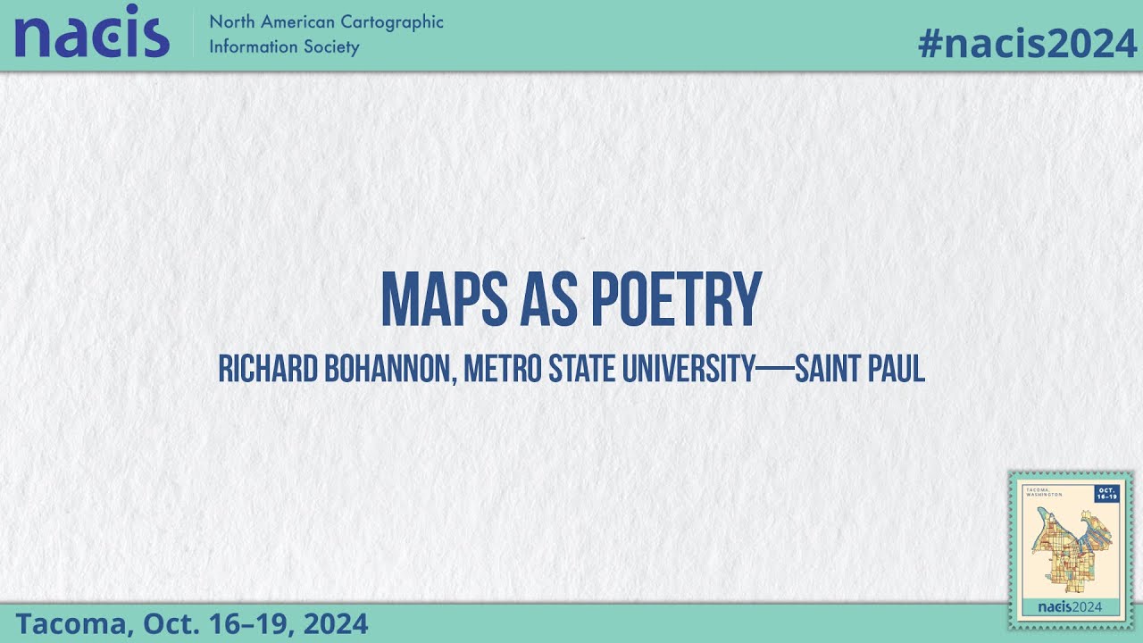 Maps as Poetry - Richard Bohannon, Metro State University—Saint Paul ...