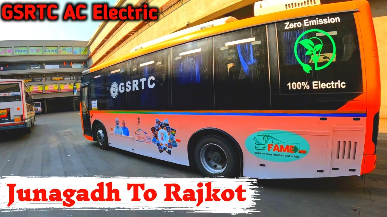 Junagadh To Rajkot GSRTC Ac Electric Bus Full Journey - YouTube