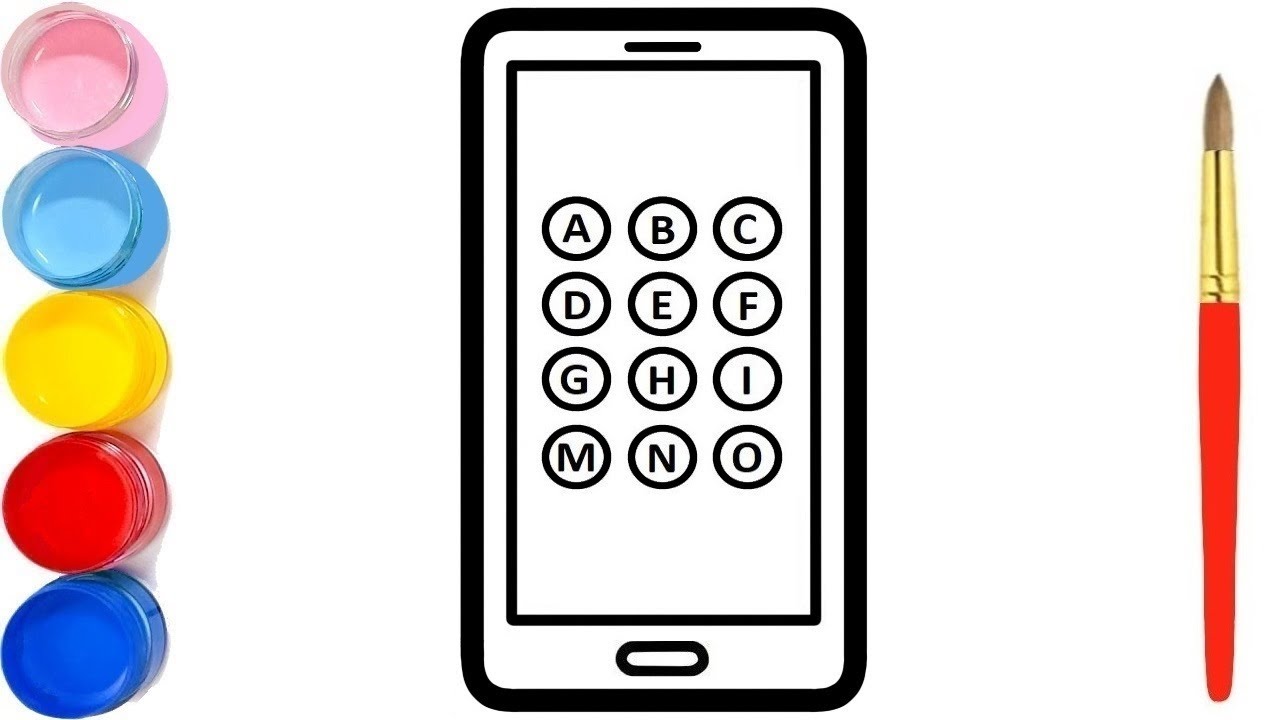 Drawing Mobile Phone & Accessories and Coloring with Paint - YouTube