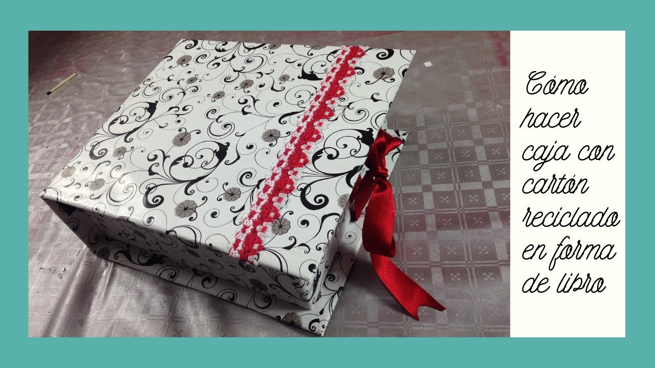 Cómo hacer Caja con cartón reciclado en forma de libro - YouTube