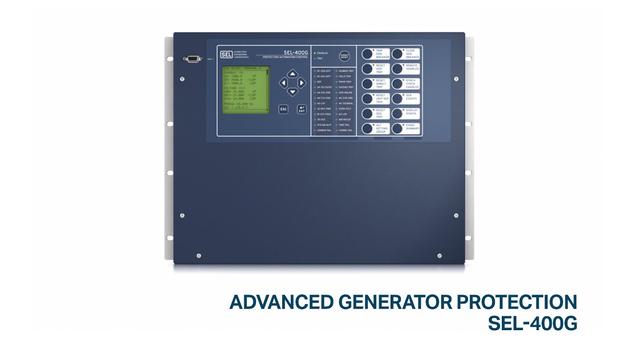 Advanced Generator Protection—SEL-400G - YouTube