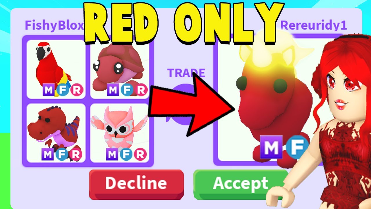 I traded ONLY RED for 24 HOURS in Adopt Me! - YouTube