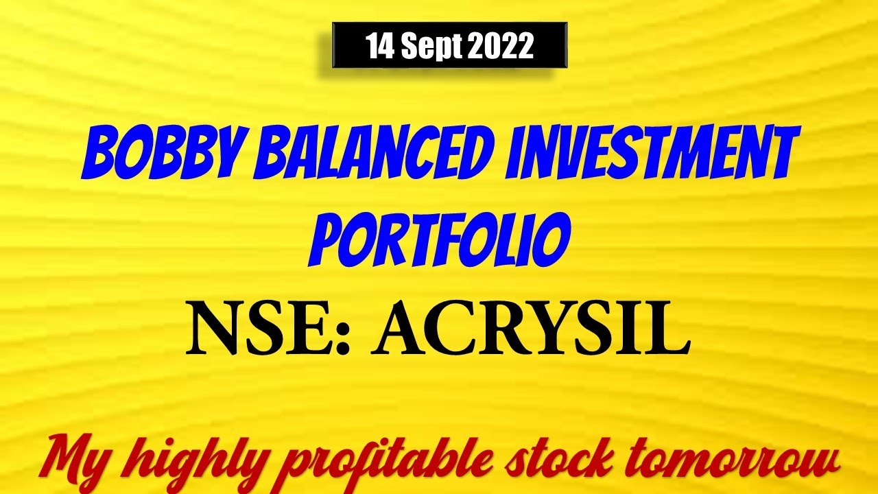 Bobby balanced investment portfolio - YouTube
