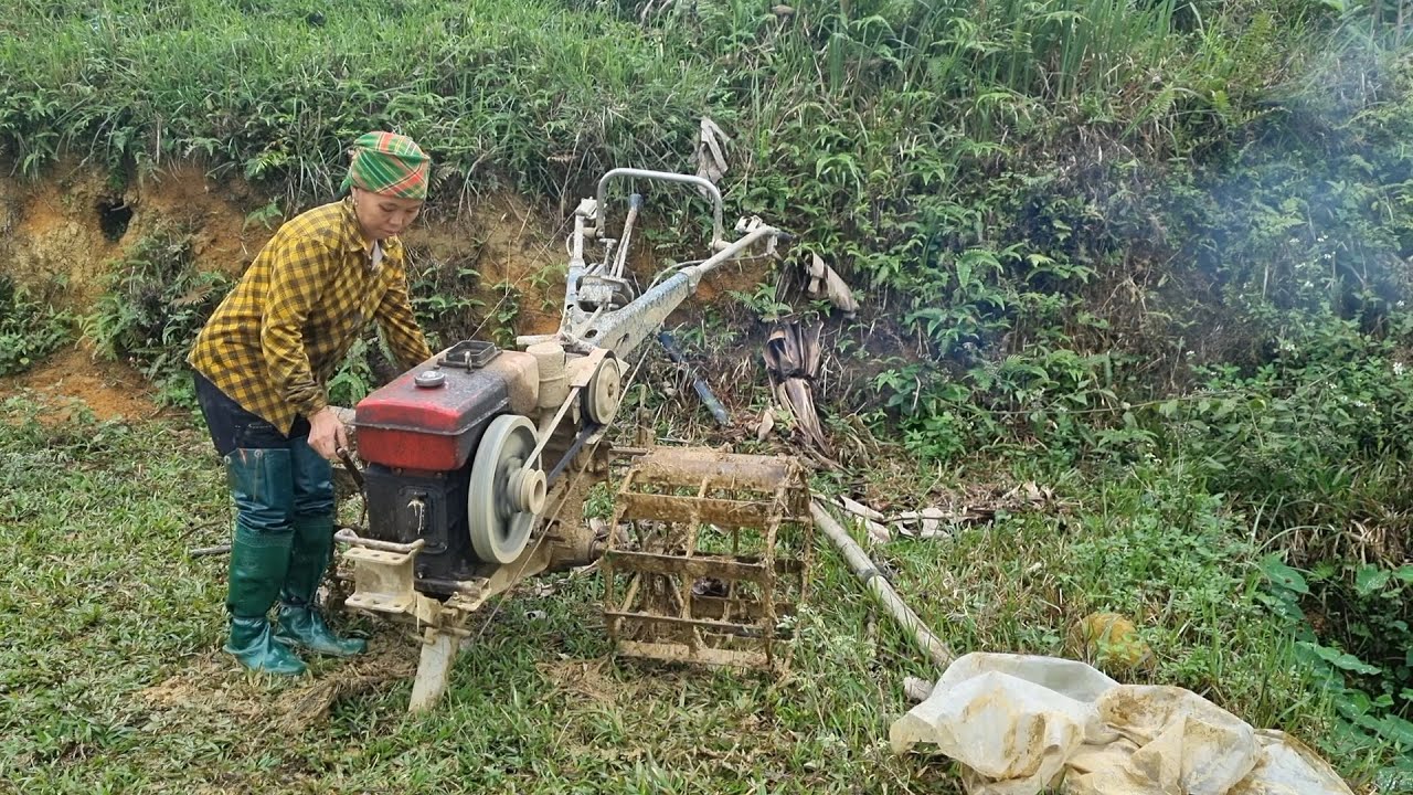 Weeding field edges and harrowing fields. - YouTube