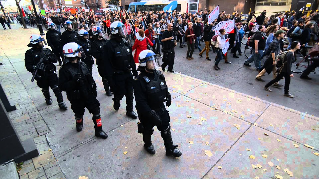 SPVM Riot Cops Escort Anti-Austerity Protesters Up Berri Above Boul ...