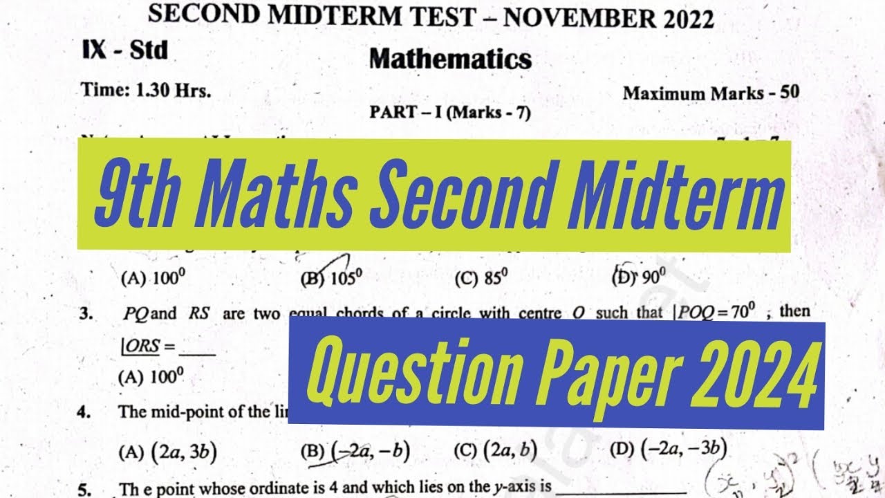 9th Maths Second Midterm Question Paper 2024/9th Maths Second Midterm ...