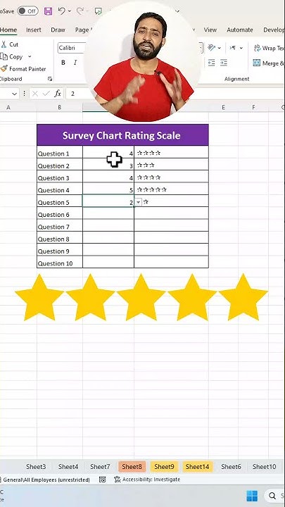 How to create rating scale in excel | rating in stars in excel excel full course #office365 # ...