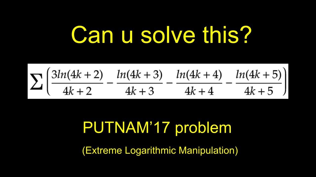 PUTNAM problem | 2017:B4 - YouTube
